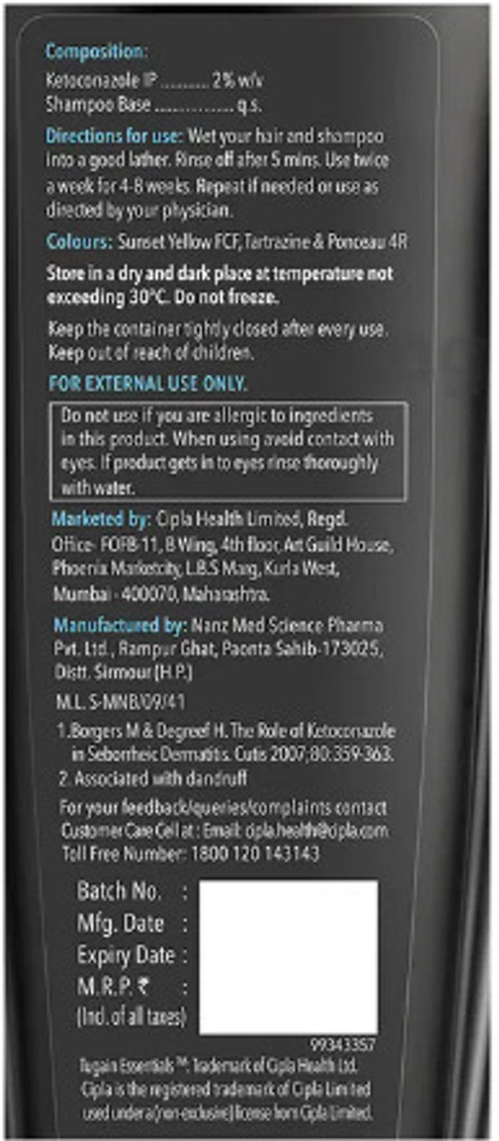 2% Keto conazole Anti Dandruff Shampoo-100 ml – Pushmycart.in